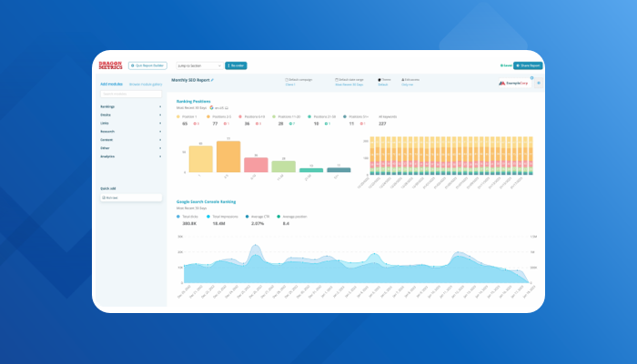 SEO Reporting Revolutionized — Introducing Report Builder 2.0 | Dragon Metrics